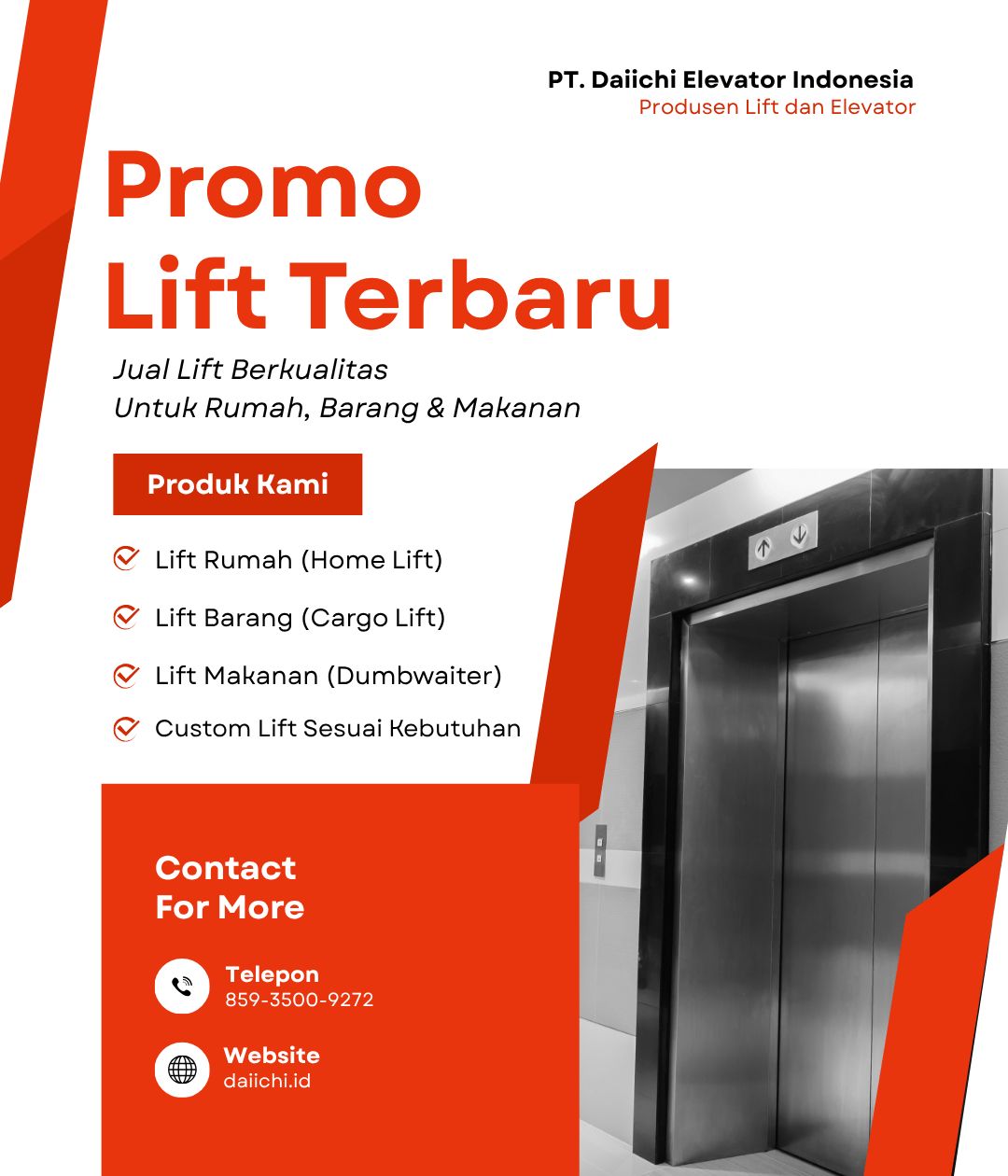 Jual Lift Rumah | Daiichi Seloon Elevator